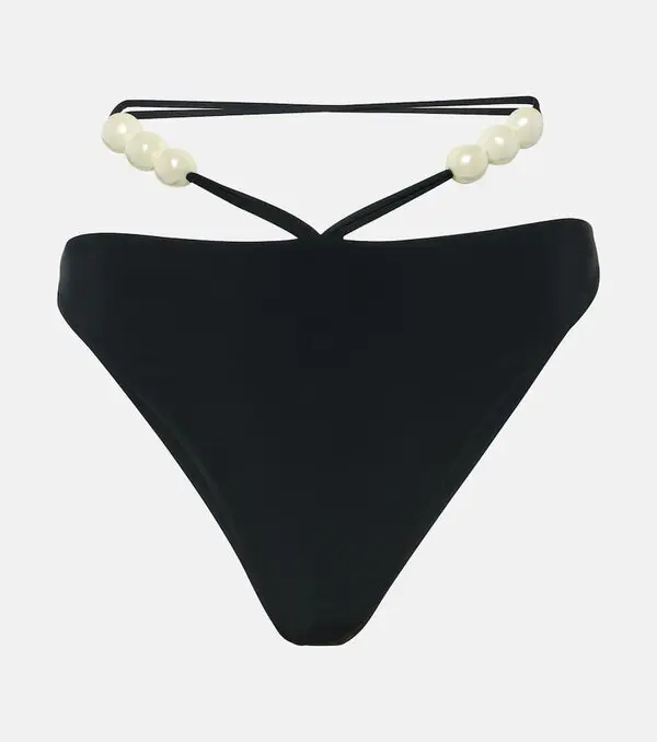 Magda Butrym Beaded Bikini Bottom - Black