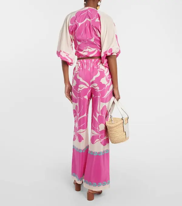 ADRIANA DEGREAS Printed Puff-sleeve Blouse
