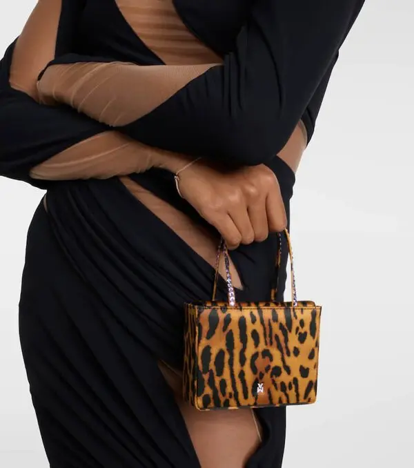 Amina Muaddi Superamini Leopard-print Tote Bag