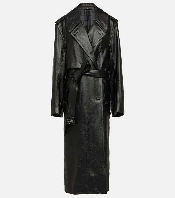 Balenciaga Cocoon Leather Trench Coat
