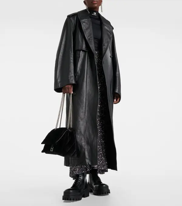Balenciaga Cocoon Leather Trench Coat