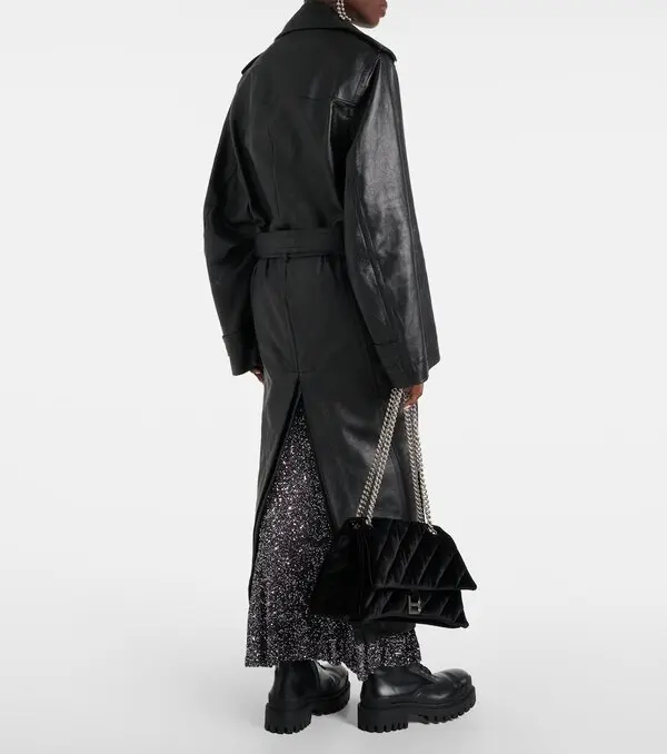 Balenciaga Cocoon Leather Trench Coat