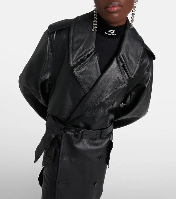 Balenciaga Cocoon Leather Trench Coat