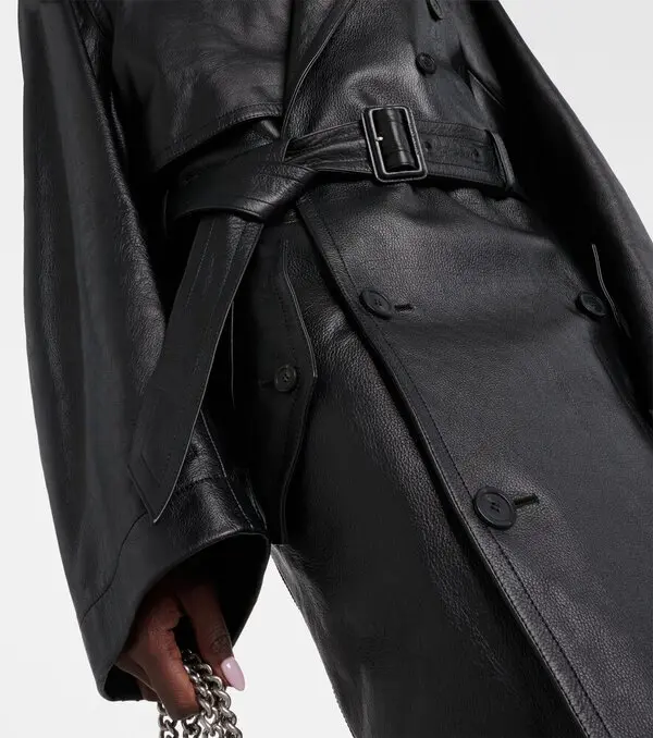 Balenciaga Cocoon Leather Trench Coat