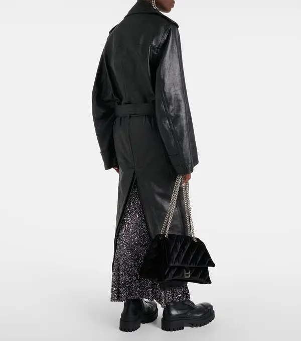 Balenciaga Cocoon Leather Trench Coat