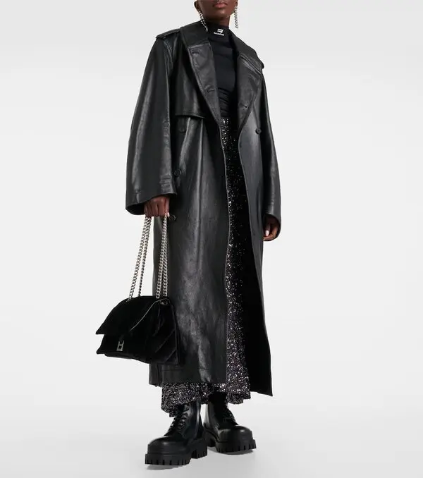 Balenciaga Cocoon Leather Trench Coat
