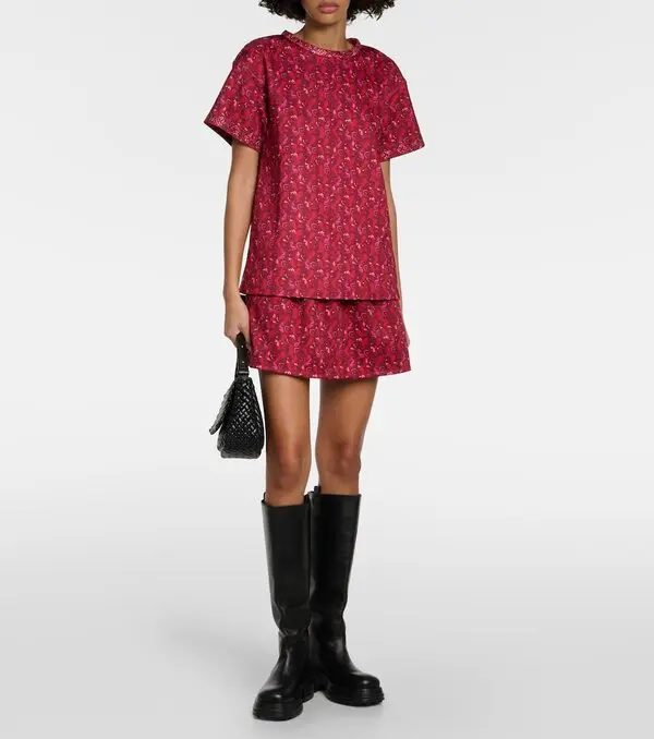 Max Mara Balocco Embellished Floral Midi Skirt