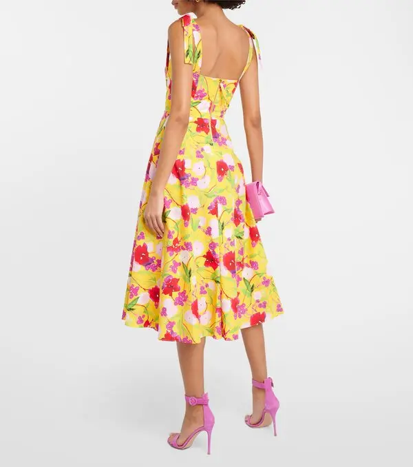 Carolina Herrera Floral Cotton Midi Dress
