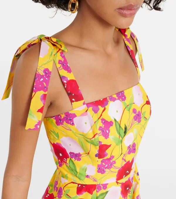 Carolina Herrera Floral Cotton Midi Dress