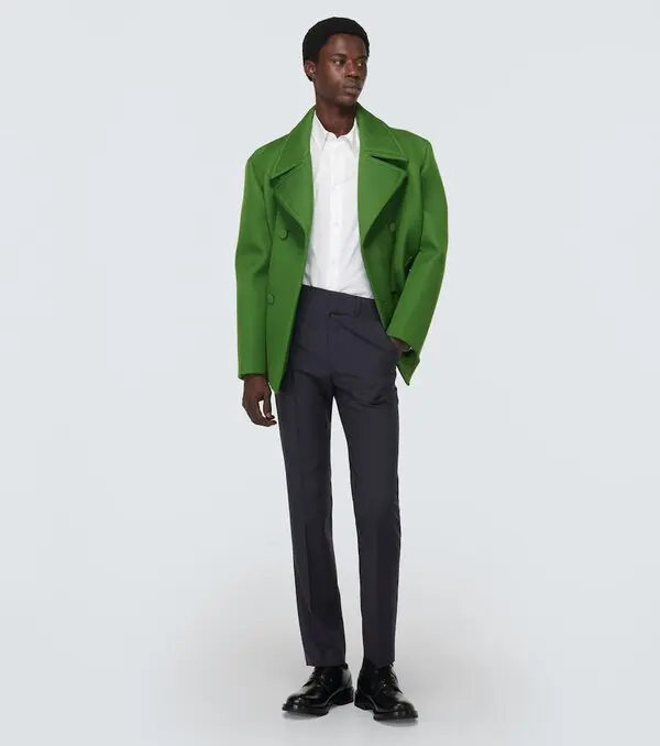 Valentino Garavani Wool And Mohair Straight Leg Trousers