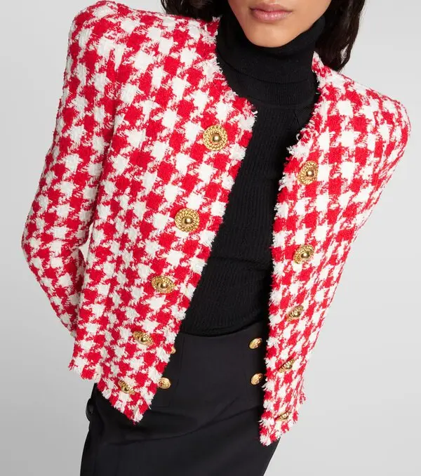 Balmain Houndstooth Tweed Jacket