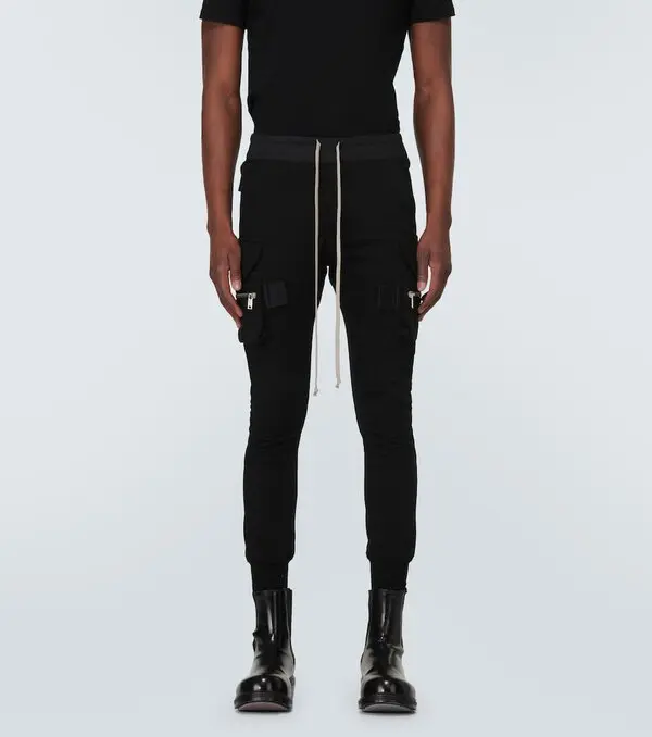 Rick Owens Mastodon Cotton Cargo Sweatpants - Black