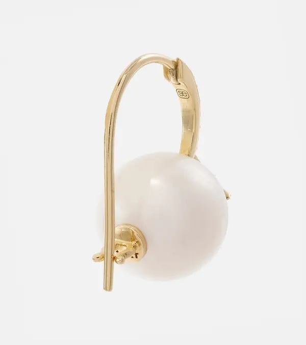 SYDNEY EVAN Starburst Diamond And Pearl Drop Earrings