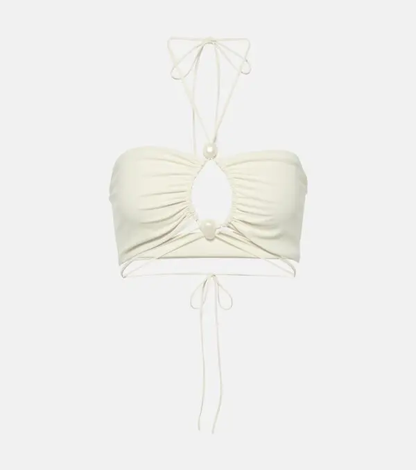 Magda Butrym Embellished Bandeau Bikini Top - Neutrals