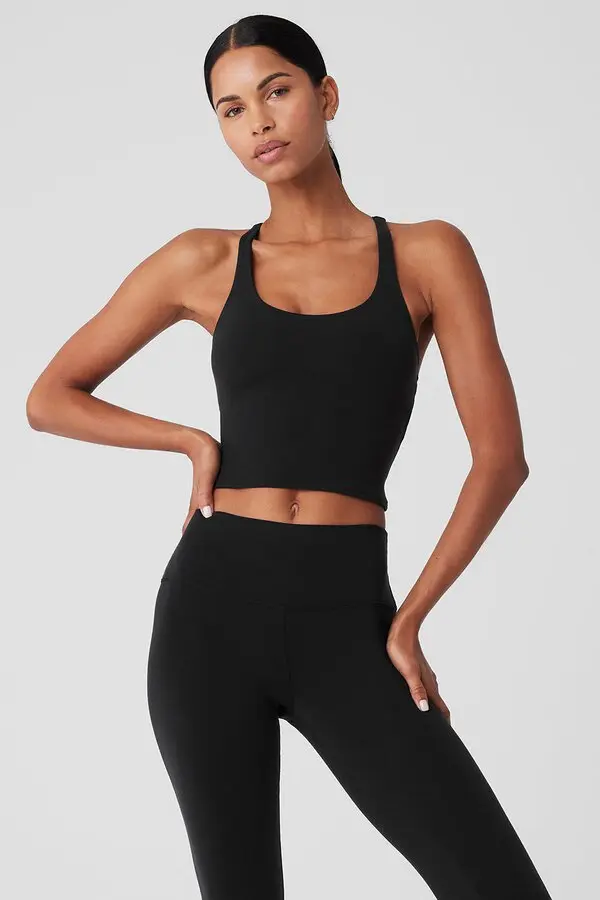 Alo Yoga Sleek Back Bra Tank Top - Black | Editorialist