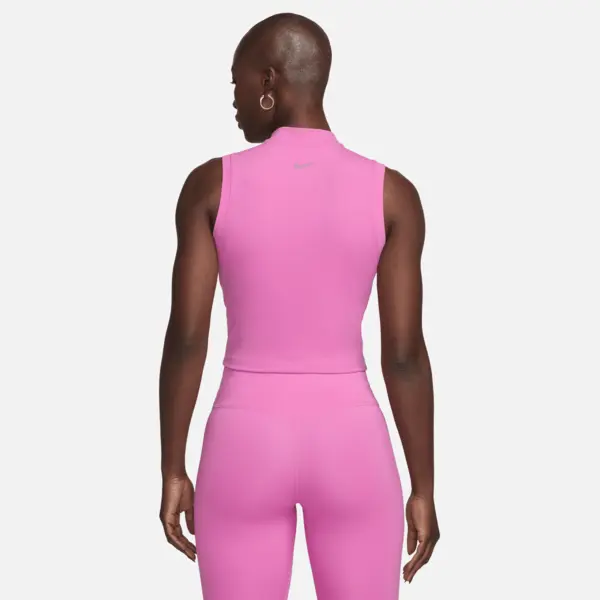 Nike One Fitted Dri-fit Mock-neck Cropped Tank Top