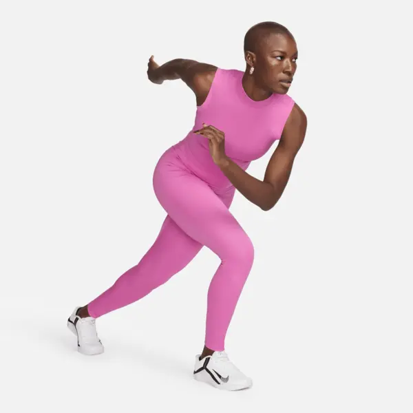 Nike One Fitted Dri-fit Mock-neck Cropped Tank Top