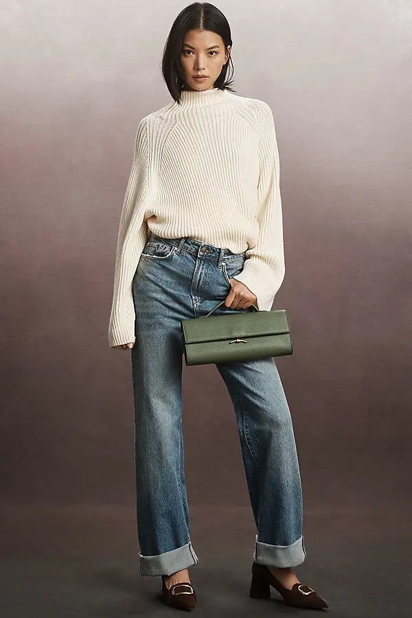 PILCRO Austyn High-rise Wide-leg Cuffed Jeans