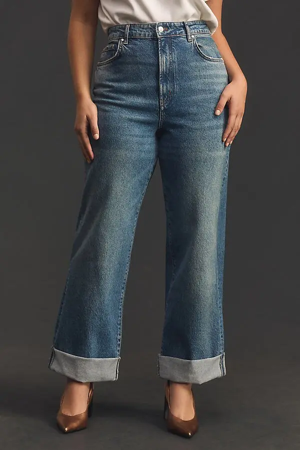 PILCRO Austyn High-rise Wide-leg Cuffed Jeans