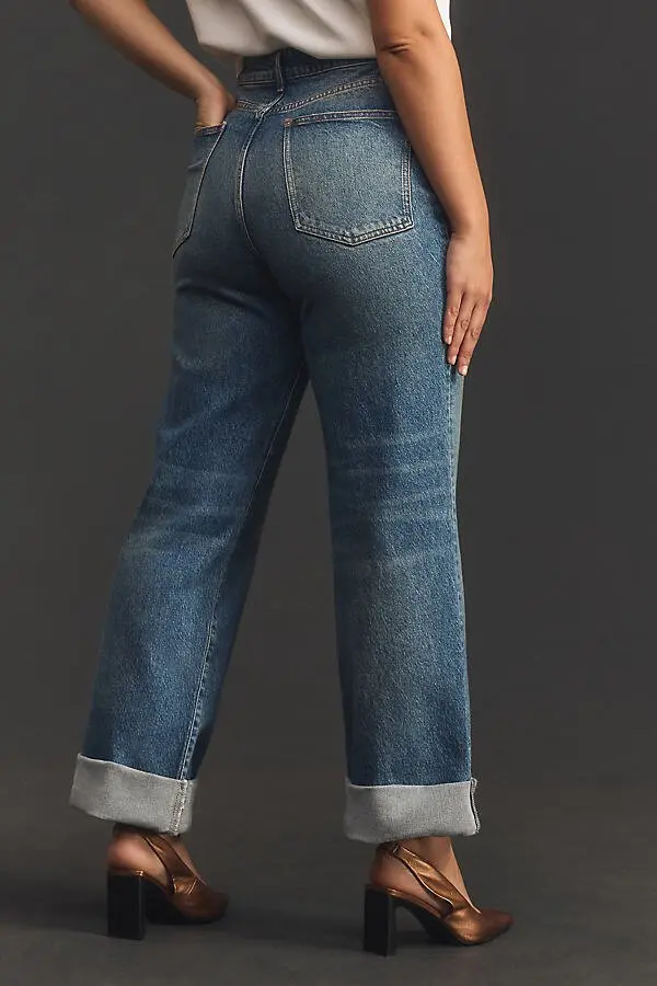 PILCRO Austyn High-rise Wide-leg Cuffed Jeans