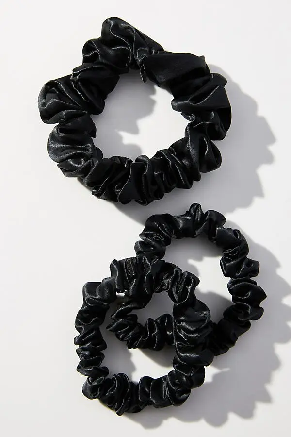 Slip Back To Basics Assorted Scrunchie Set - Black