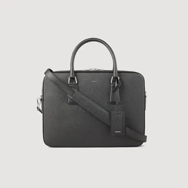 Sandro Saffiano Patterned Briefcase - Black