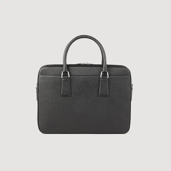 Sandro Saffiano-patterned Reconstituted Leather Briefcase - Black