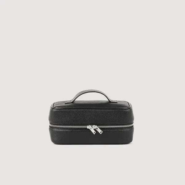 Sandro Grained Toiletry Bag - Black