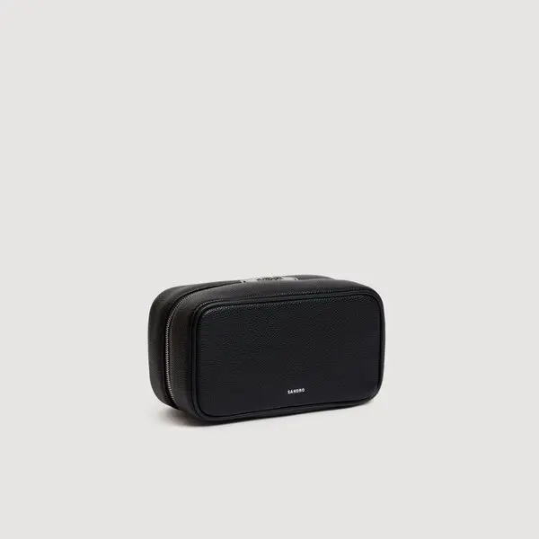 Sandro Grained Toiletry Bag - Black