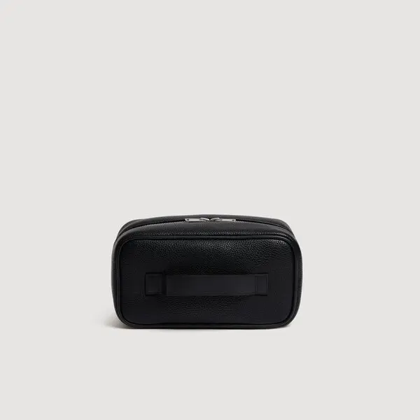 Sandro Grained Toiletry Bag - Black