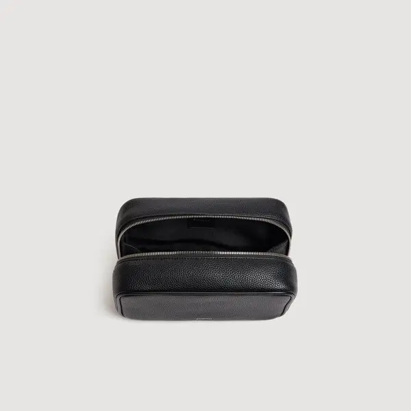 Sandro Grained Toiletry Bag - Black