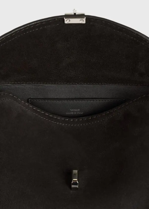 TOTEME T-lock Suede Clutch - Espresso