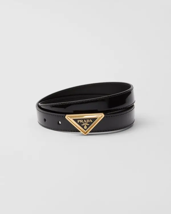 Prada Patent Leather Belt - Black | Editorialist display picture 2