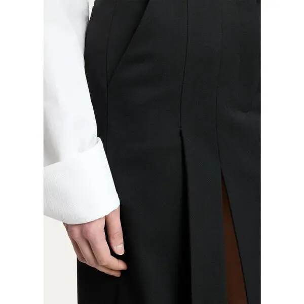 Givenchy Pleated Wool Midi Skirt