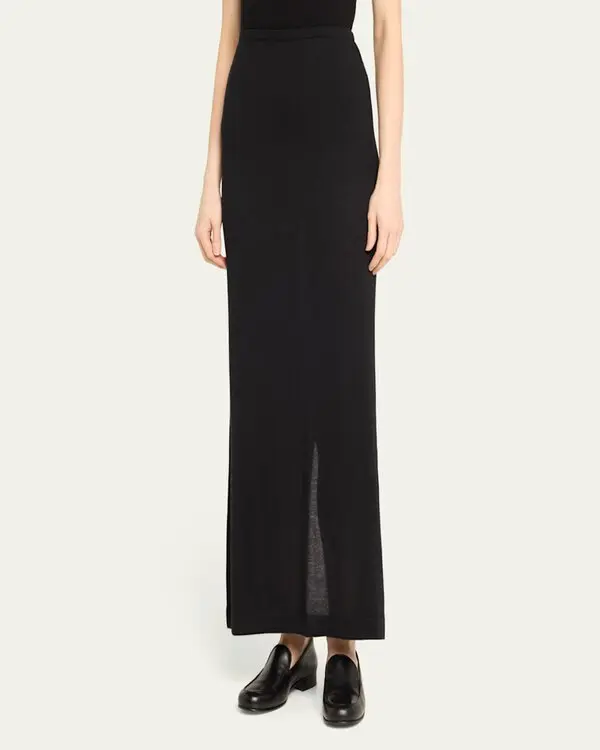 Eterne Emma Cashmere Knit Maxi Skirt - Black