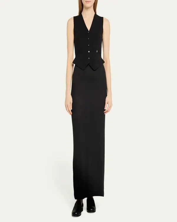 Eterne Emma Cashmere Knit Maxi Skirt - Black