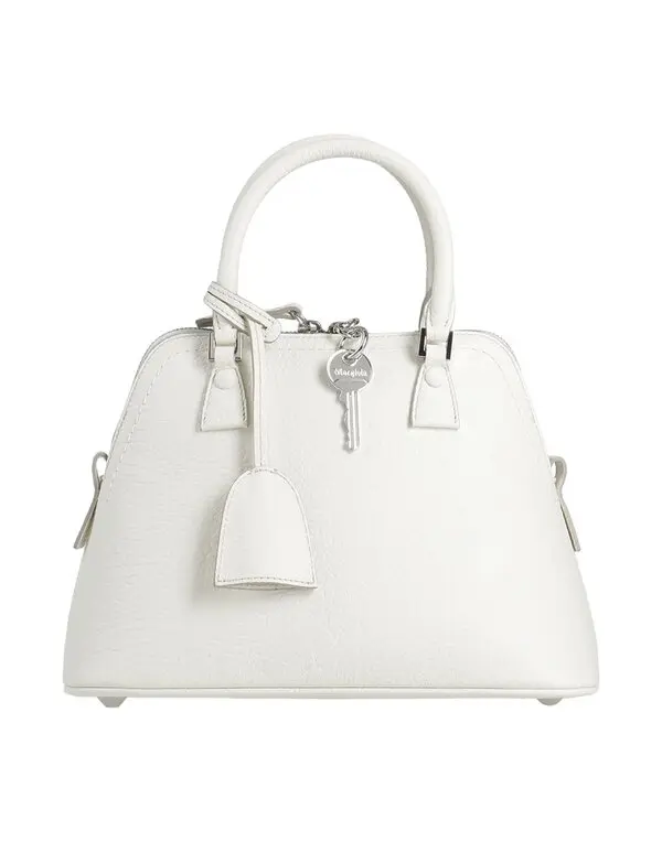 MAISON MARGIELA Pebbled Leather And Canvas Tote Bag - White