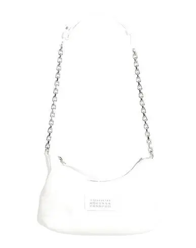MAISON MARGIELA Leather Hobo Bag With Chain Strap - White