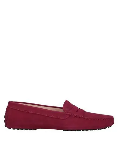 TOD'S Leather Driving Loafers - Red