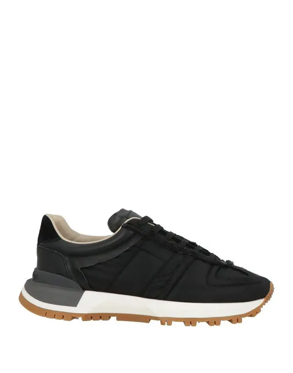 MAISON MARGIELA Textile Fibers And Leather Low-top Sneakers - Black