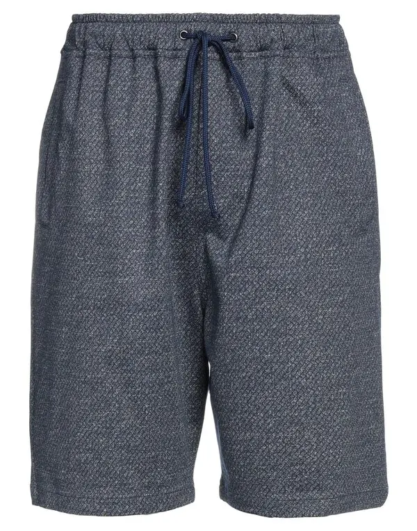 BERNA Two-tone Stretch Drawstring Shorts - Navy