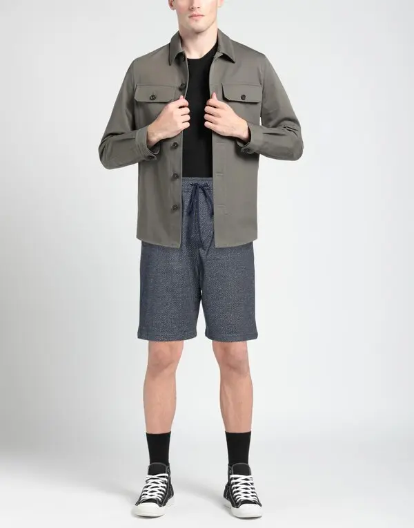 BERNA Two-tone Stretch Drawstring Shorts - Navy