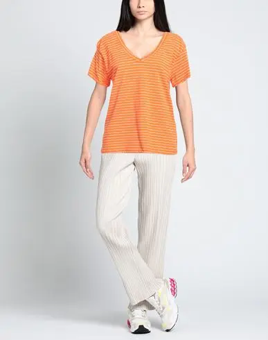 VICOLO Striped Jersey T-shirt - Orange