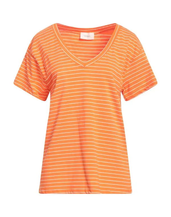 VICOLO Striped Jersey T-shirt - Orange