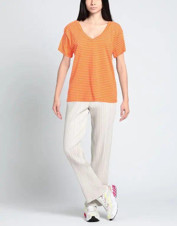 VICOLO Striped Jersey T-shirt - Orange