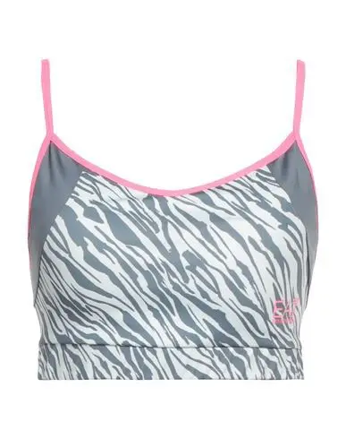 EA7 Zebra-print Sports Top - Grey