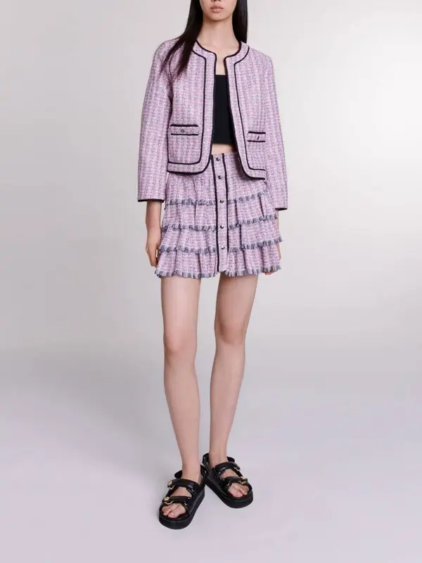 Maje Short Tweed Skirt - Pink