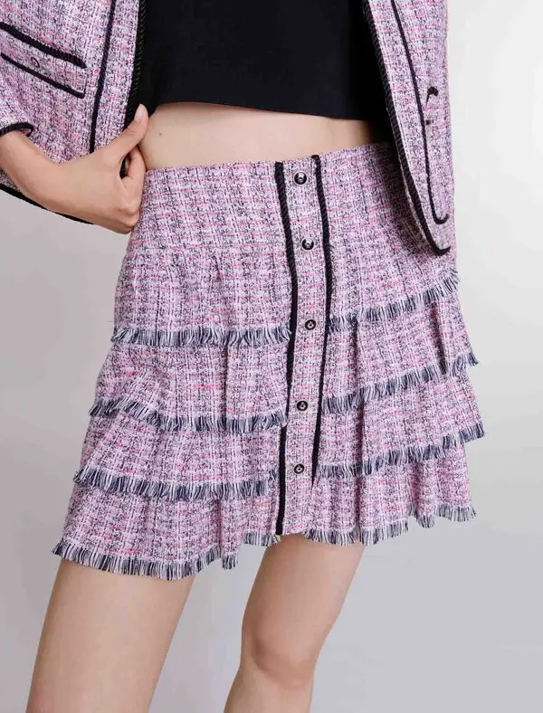 Maje Short Tweed Skirt