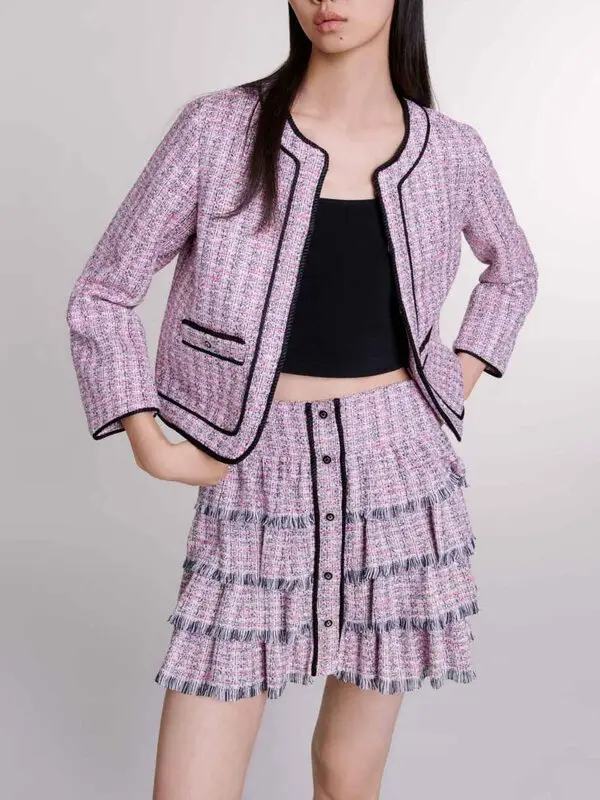 Maje Short Tweed Skirt