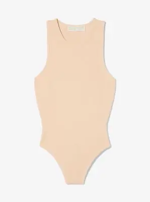 Michael Kors Ribbed Stretch Knit Racerback Bodysuit